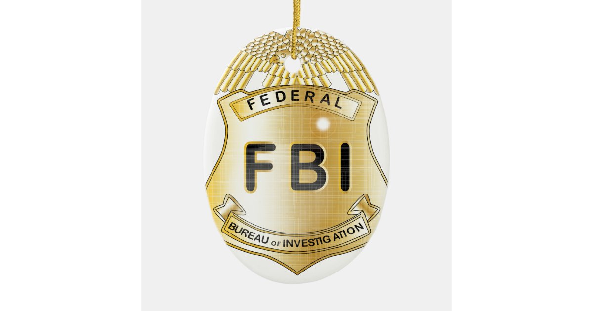 FBI Badge Ceramic Tree Decoration | Zazzle