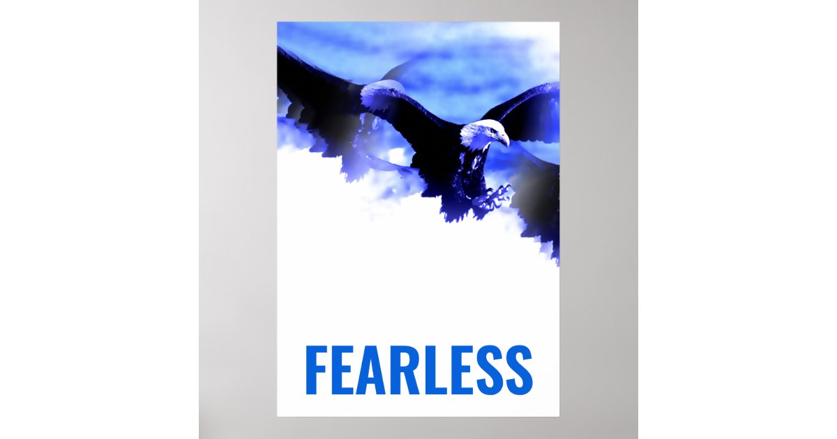 Fearless Bald Eagle Motivational Courage Artwork Poster | Zazzle