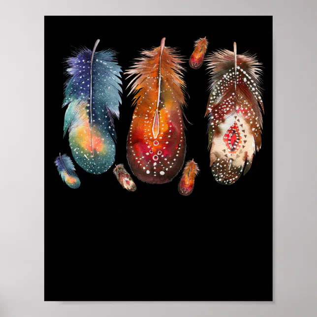 Feathers Indian Native Pride Indigenous Poster | Zazzle