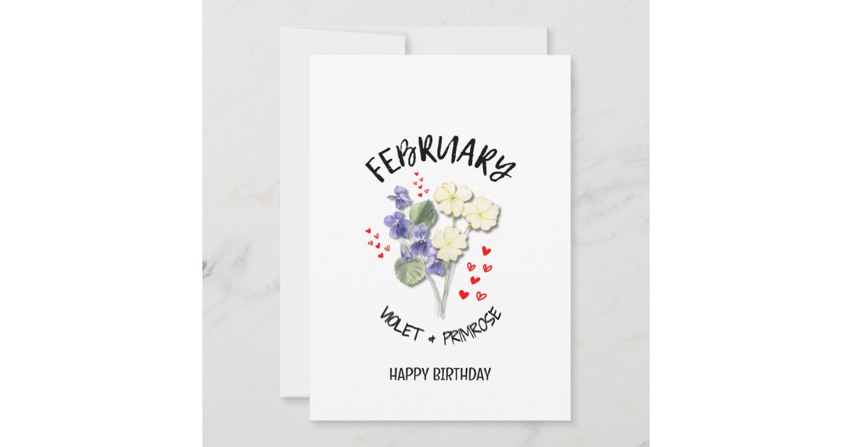 FEBRUARY Birth Month Flower Birthday Card | Zazzle