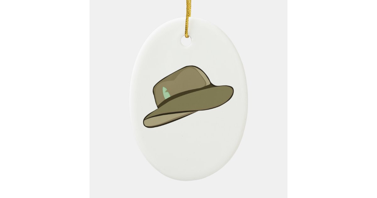 Fedora Hat Ceramic Tree Decoration | Zazzle