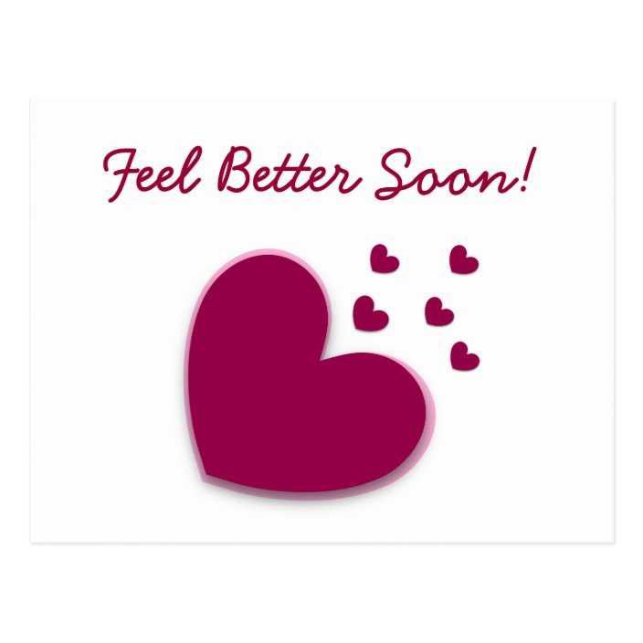 FEEL BETTER SOON Hearts A06 Postcard | Zazzle.co.uk