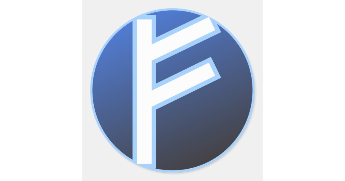 Fehu Feoh Rune Classic Round Sticker | Zazzle