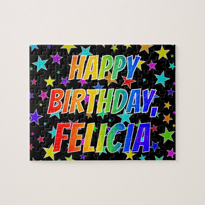 "FELICIA" First Name, Fun "HAPPY BIRTHDAY" Jigsaw Puzzle | Zazzle.co.uk