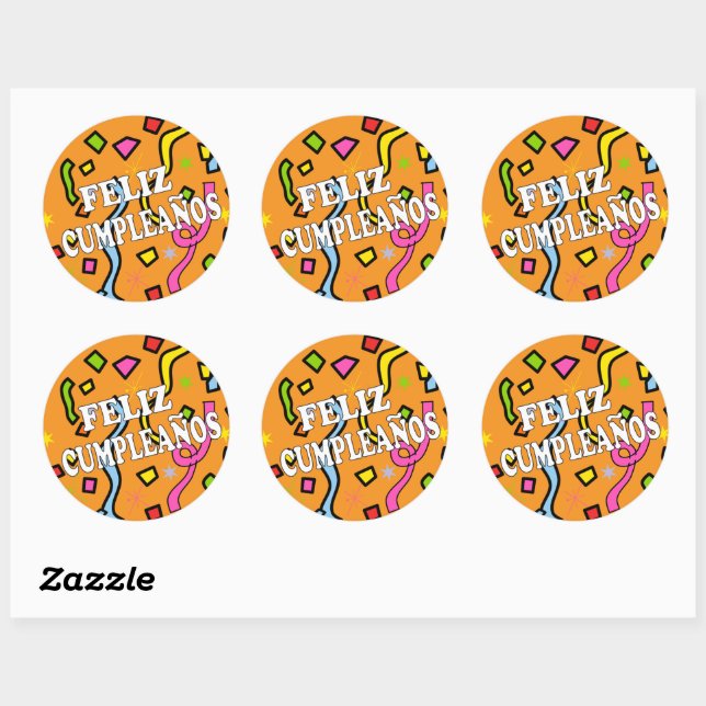 Feliz Cumpleanos Sticker Three Bright Happy Birthday Sticker Designs