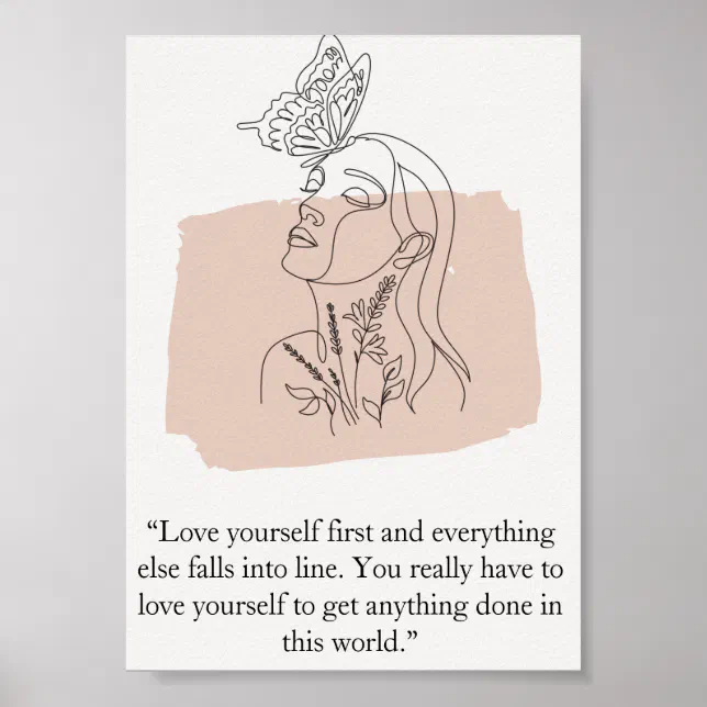 Female Figure One Line Drawing Abstract Poster | Zazzle