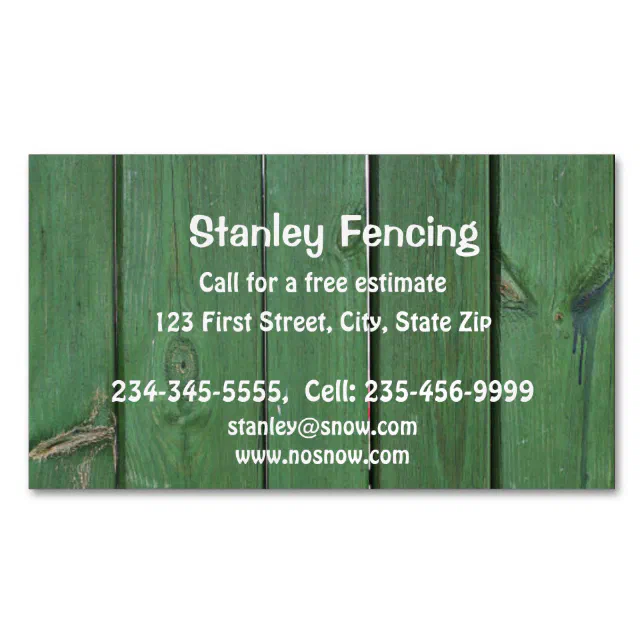 Fencing Fences Custom Magnetic Business Card | Zazzle