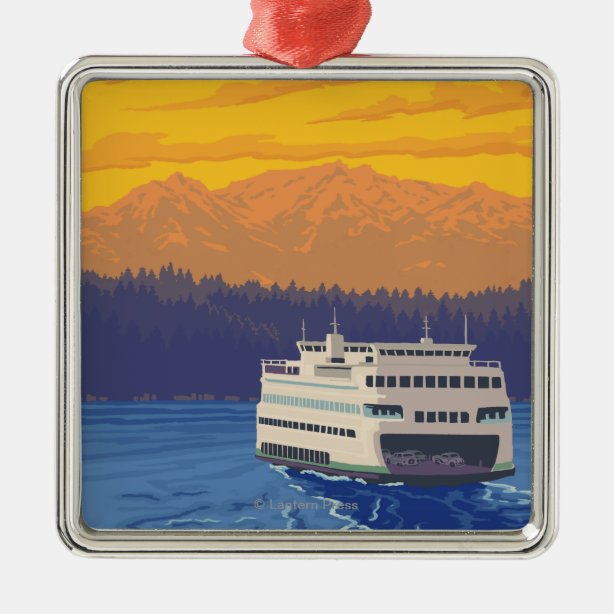 Washington State Ferry Posters Christmas Decorations | Zazzle.co.uk