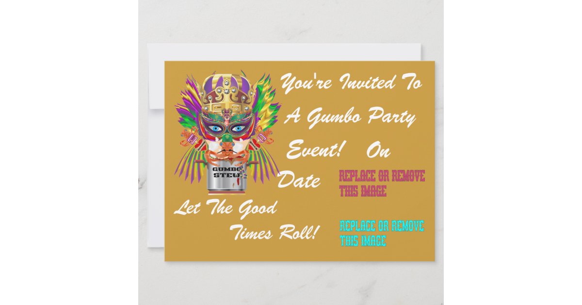 Festival Gumbo Queen View Hints please Invitation | Zazzle