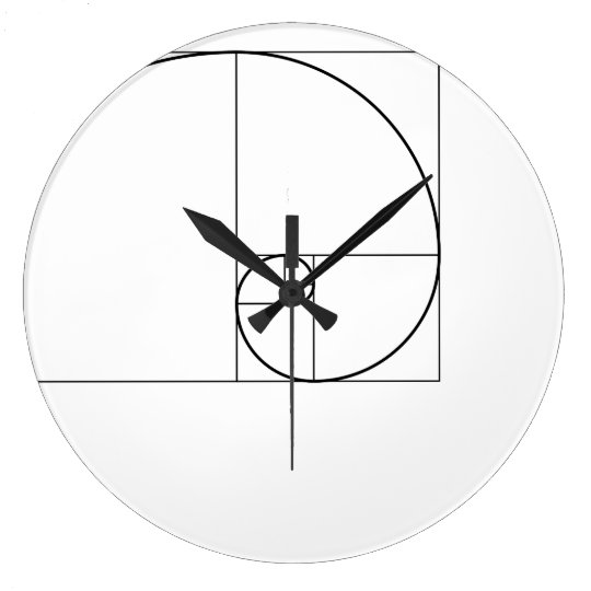 Fibonacci Spiral Golden Ratio Large Clock | Zazzle.co.uk