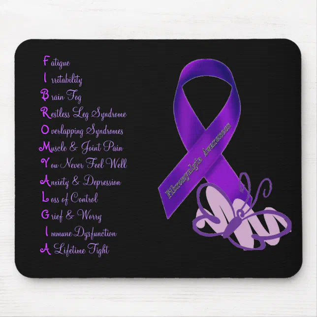Fibromyalgia Awareness Butterfly Mouse Pad | Zazzle