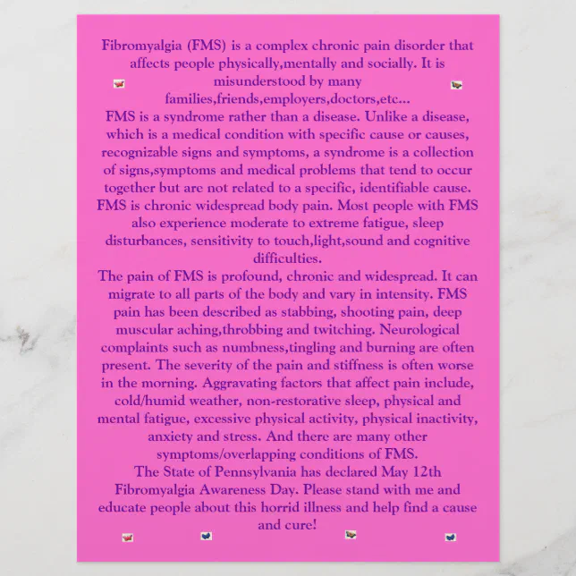 Fibromyalgia Butterflies Flyer | Zazzle
