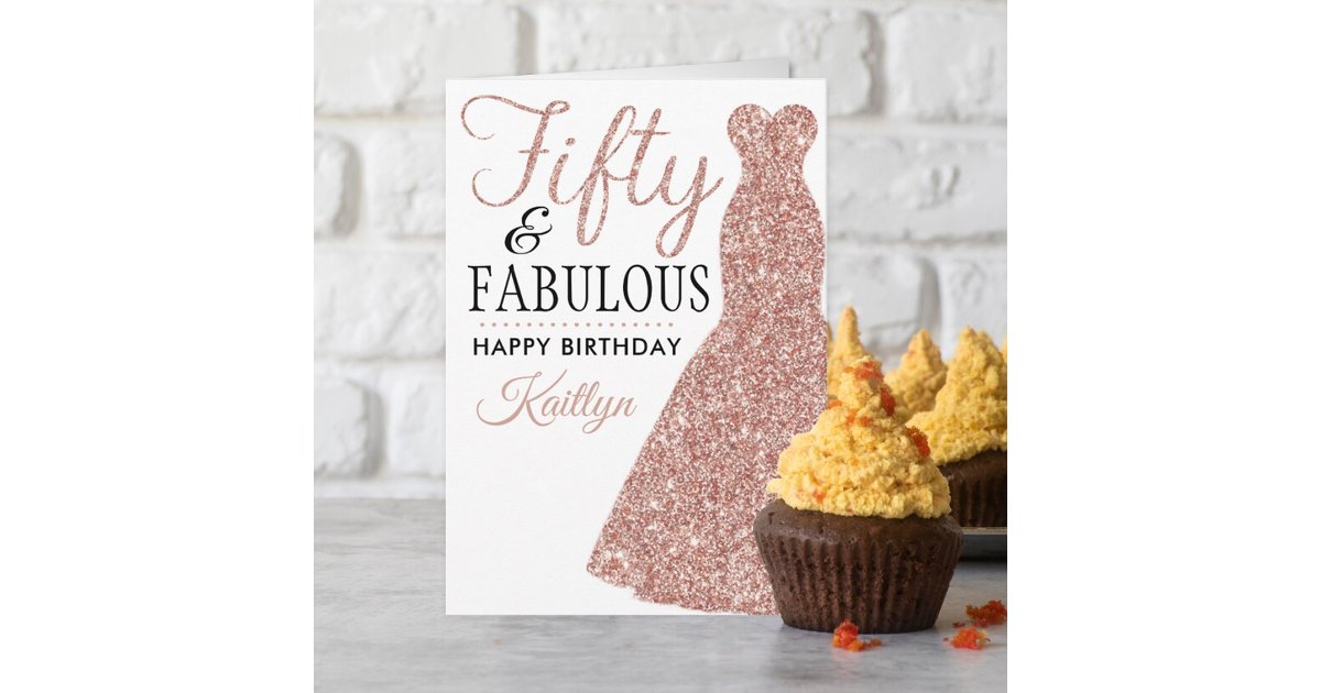 Fifty & Fabulous 50th Birthday Card | Zazzle