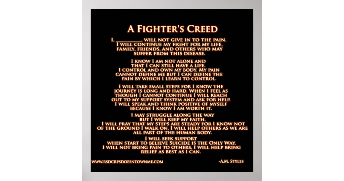 Fighters Creed Poster | Zazzle
