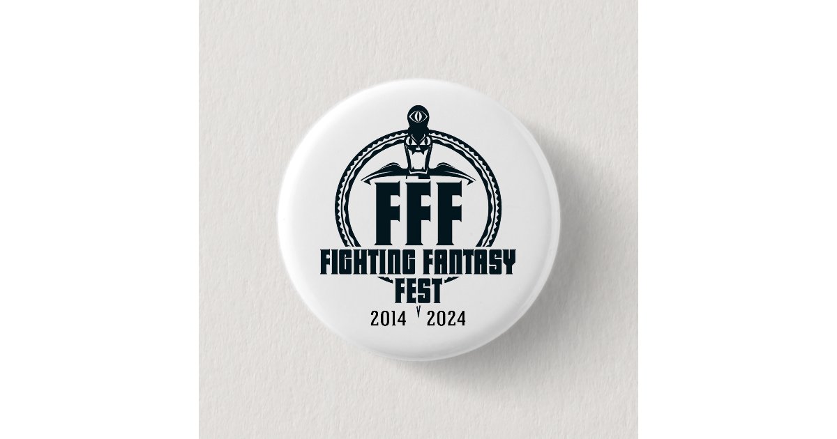Fighting Fantasy Fest 10th Anniversary Badge | Zazzle