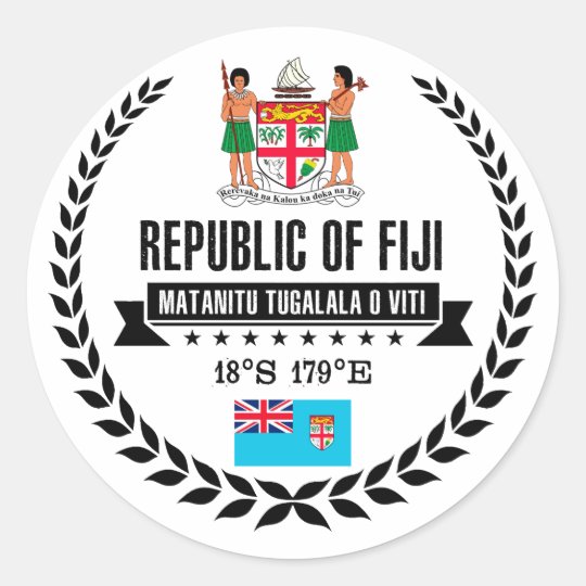 Fiji Classic Round Sticker | Zazzle.co.uk