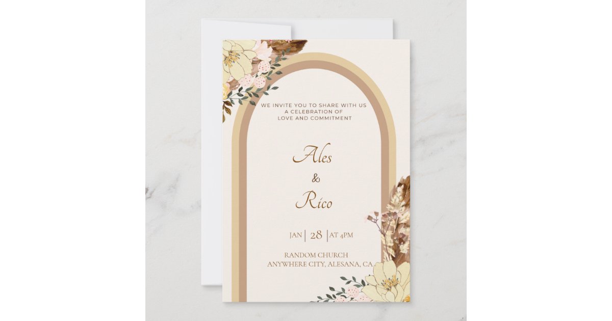 Filipiniana Filipino Wedding Invitation Boho | Zazzle