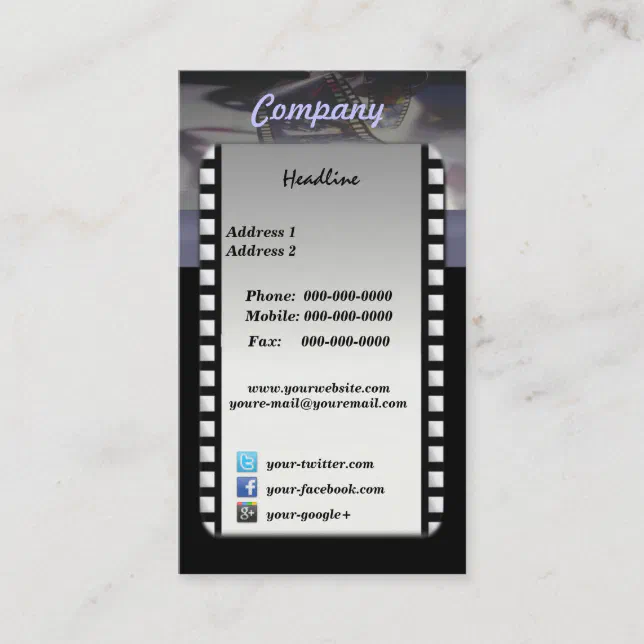 Filmmaker Business Card | Zazzle
