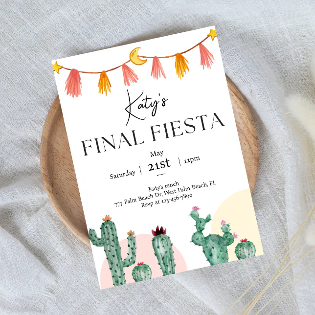 Final Fiesta Bridal/Bachelorette Party Invitation | Zazzle