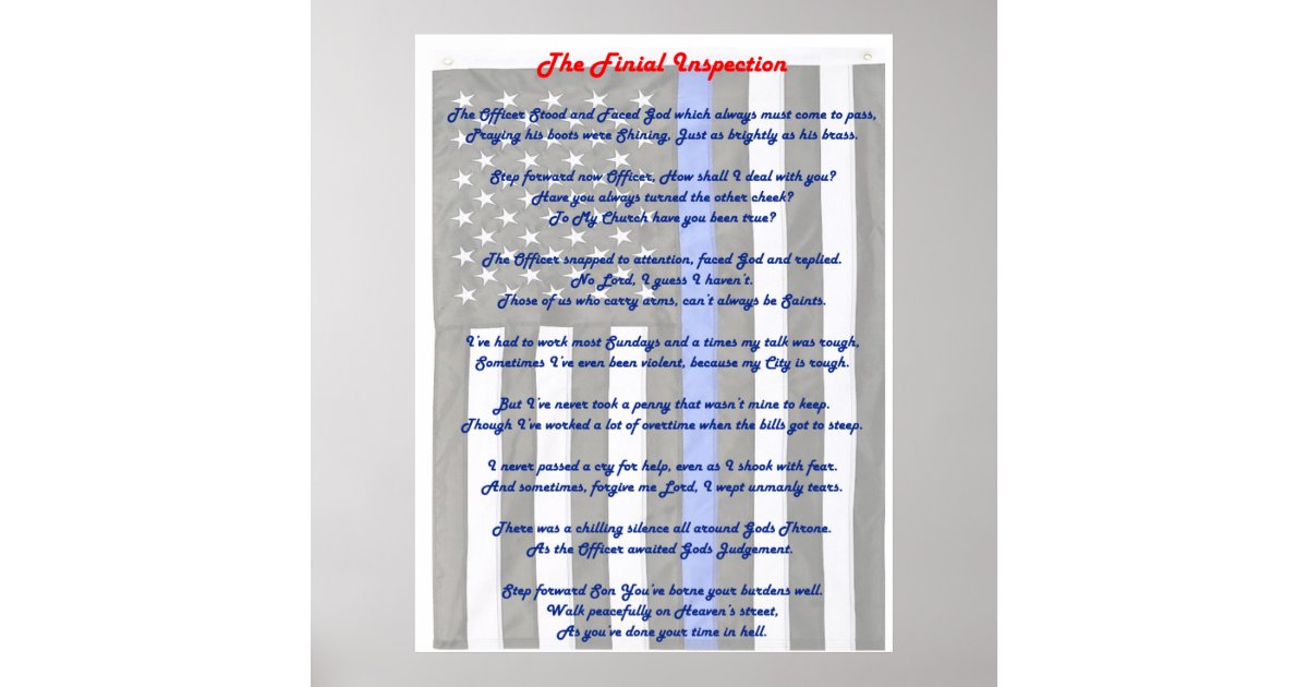 Final Inspection Police Poster | Zazzle
