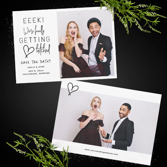 Finally Getting Hitched Wedding Save The Date Invitation | Zazzle