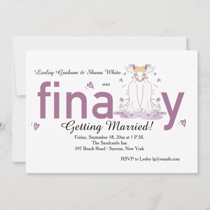 Finally Two Brides Wedding Invitation | Zazzle.co.uk