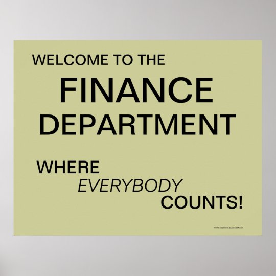 Finance Department Poster | Zazzle.co.uk