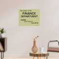Finance Department Poster | Zazzle