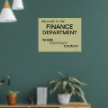 Finance Department Poster | Zazzle