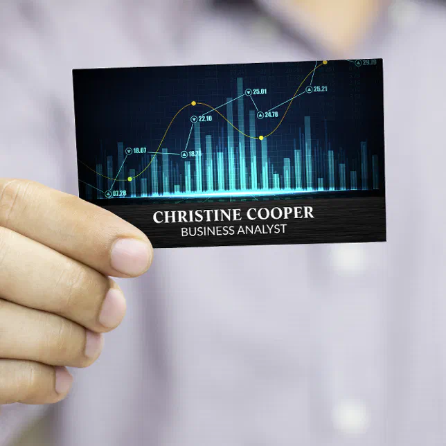 Financial Chart | Stock Numbers | Data Analyst Business Card | Zazzle