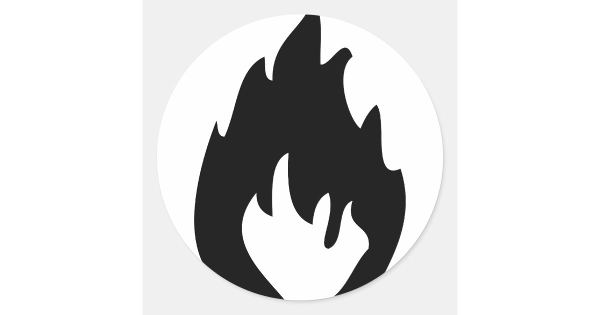 fire icon classic round sticker | Zazzle