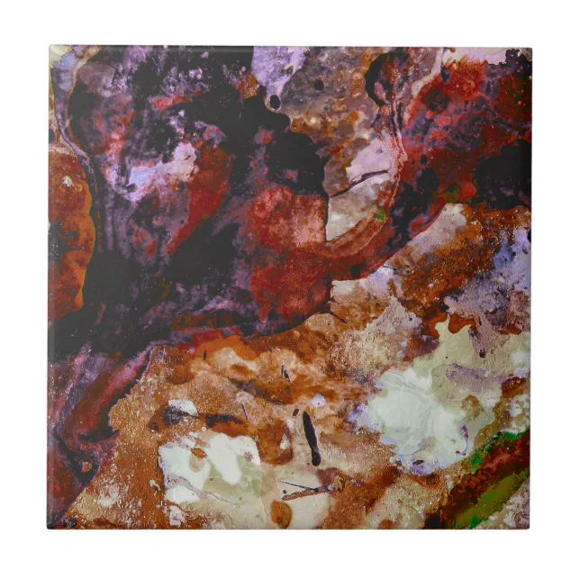 Fire Quartz Crystal Geode Marble Abstract Tile | Zazzle