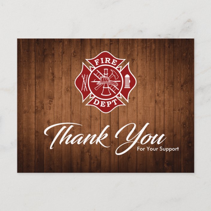Firefighter / Fire Dept Thank You Postcard | Zazzle.co.uk