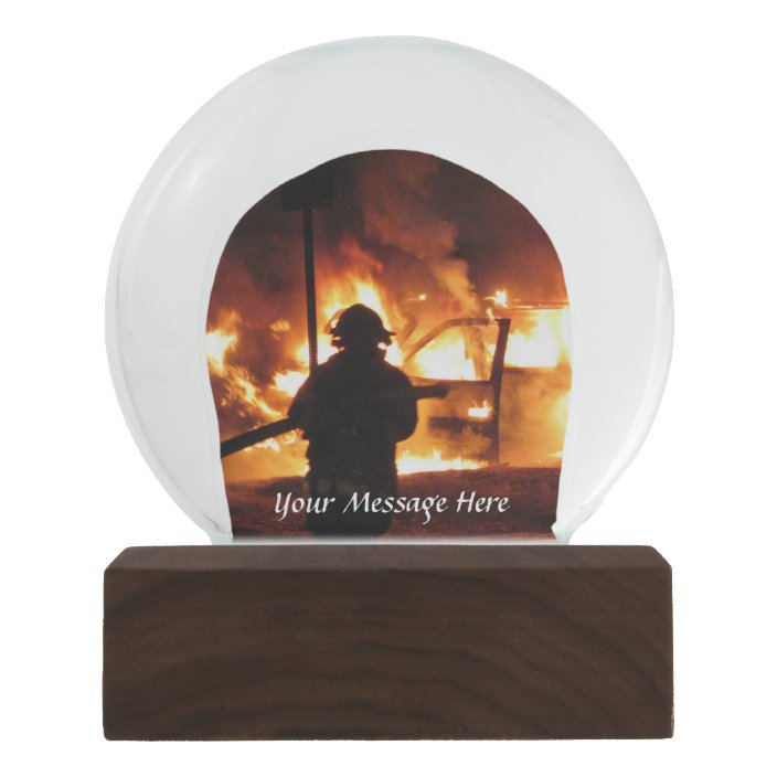 Firefighter In The Flames Snow Globe | Zazzle.co.uk