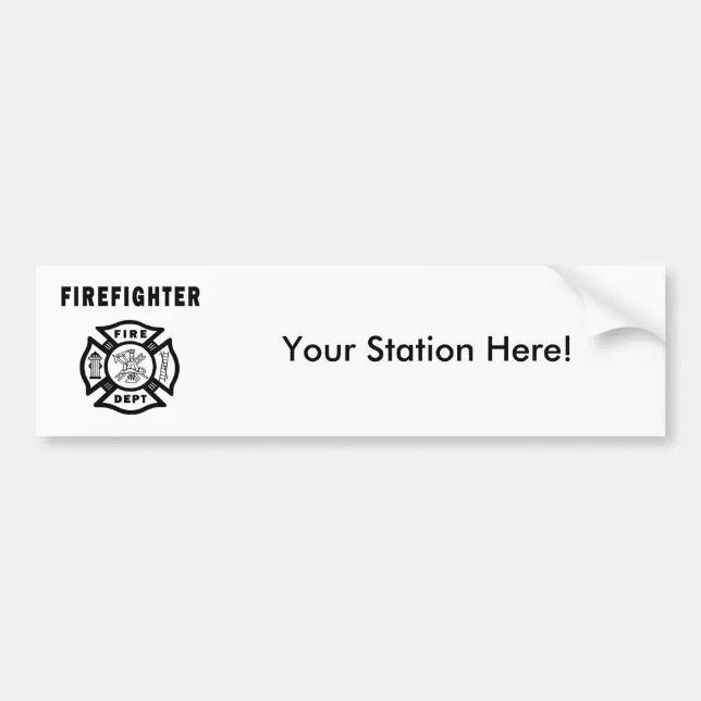 Firefighter Logo Bumper Sticker | Zazzle