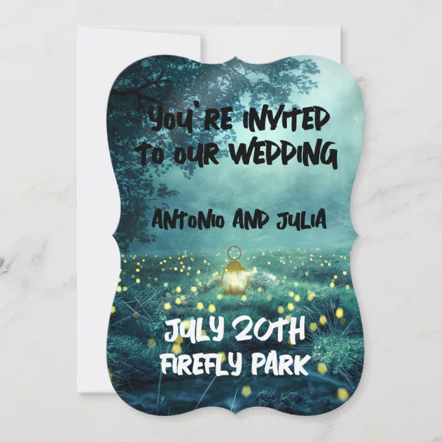 FIREFLIES NIGHT TIME FANTASY WEDDING INVITATION | Zazzle