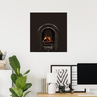 Fireplace Poster for Bricked Up Fireplaces | Zazzle