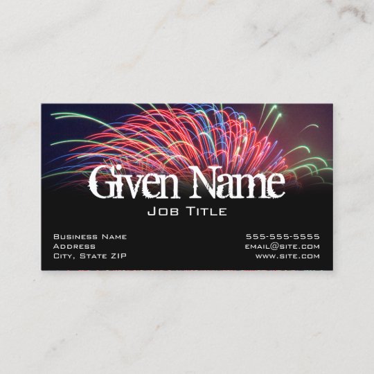 Fireworks Black Business Card | Zazzle.co.uk
