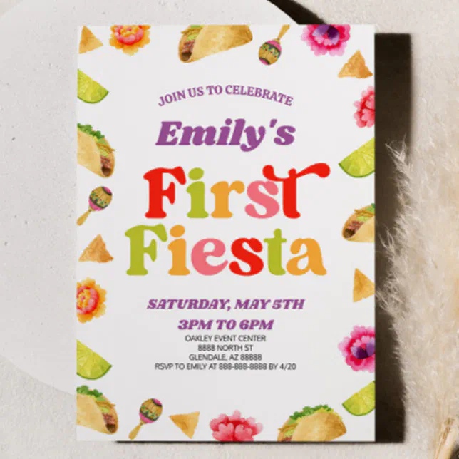 First Fiesta Taco 1st Birthday Party Invitation | Zazzle