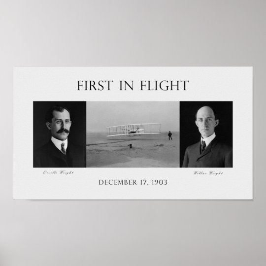 First In Flight - The Wright Brothers Poster | Zazzle.co.uk
