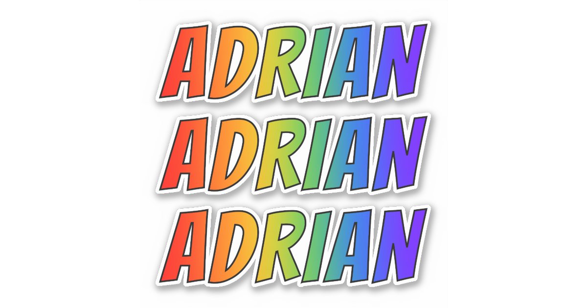 First Name "ADRIAN" w/ Fun Rainbow Colouring | Zazzle