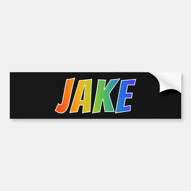 First Name "JAKE": Fun Rainbow Colouring Bumper Sticker | Zazzle