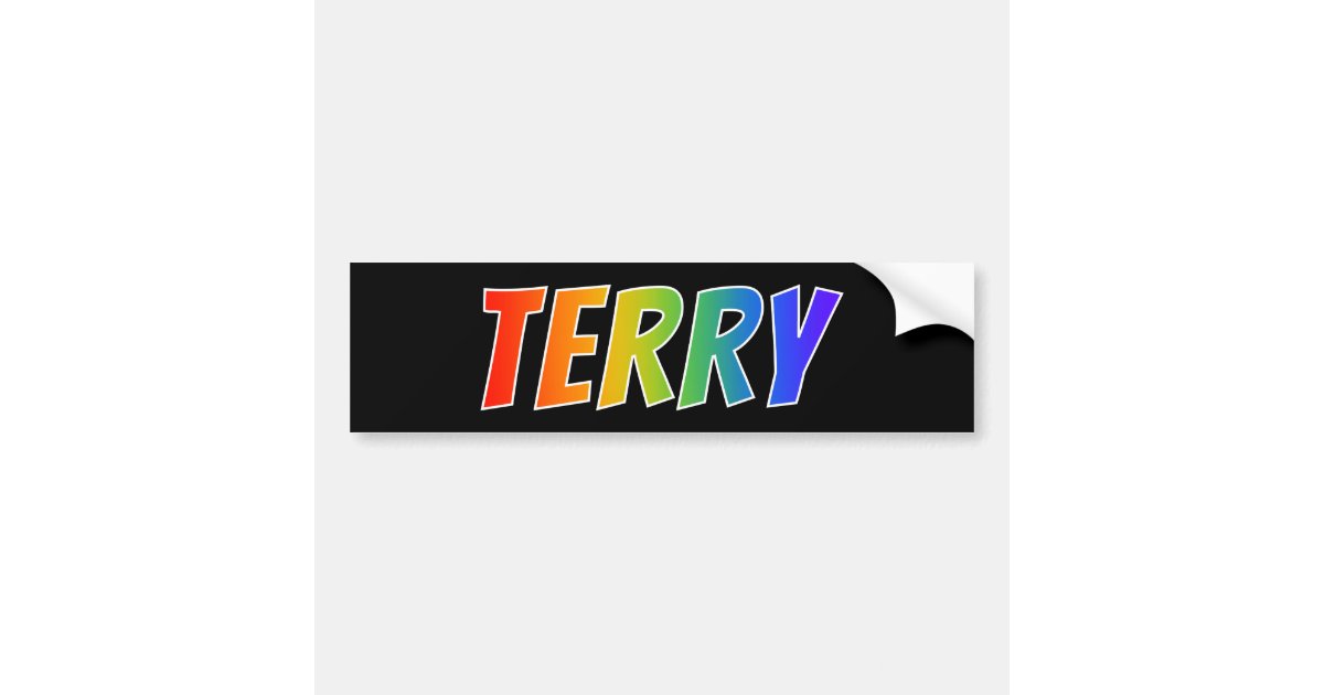 First Name "TERRY": Fun Rainbow Colouring Bumper Sticker | Zazzle