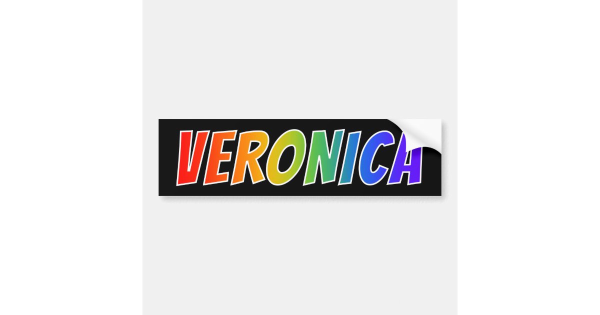 First Name "VERONICA": Fun Rainbow Colouring Bumper Sticker | Zazzle