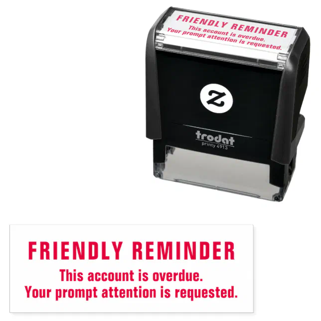 First Notice Reminder Overdue Client Past Due Self-inking Stamp | Zazzle