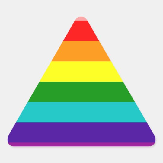First Rainbow Gay Pride Flag Triangle Sticker | Zazzle.co.uk