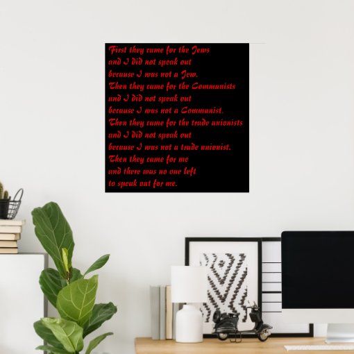 First they came for poster | Zazzle