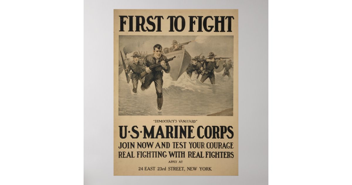 First to Fight - U.S. Marine Corps Poster | Zazzle