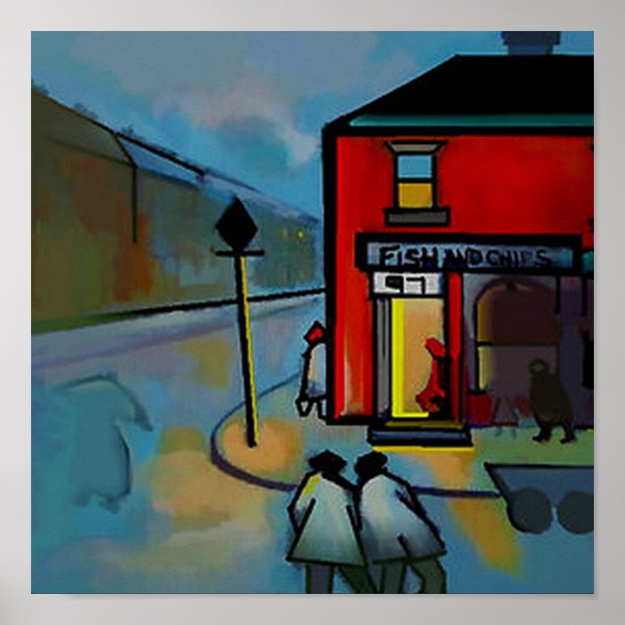 FISH AND CHIP SHOP POSTER | Zazzle.co.uk