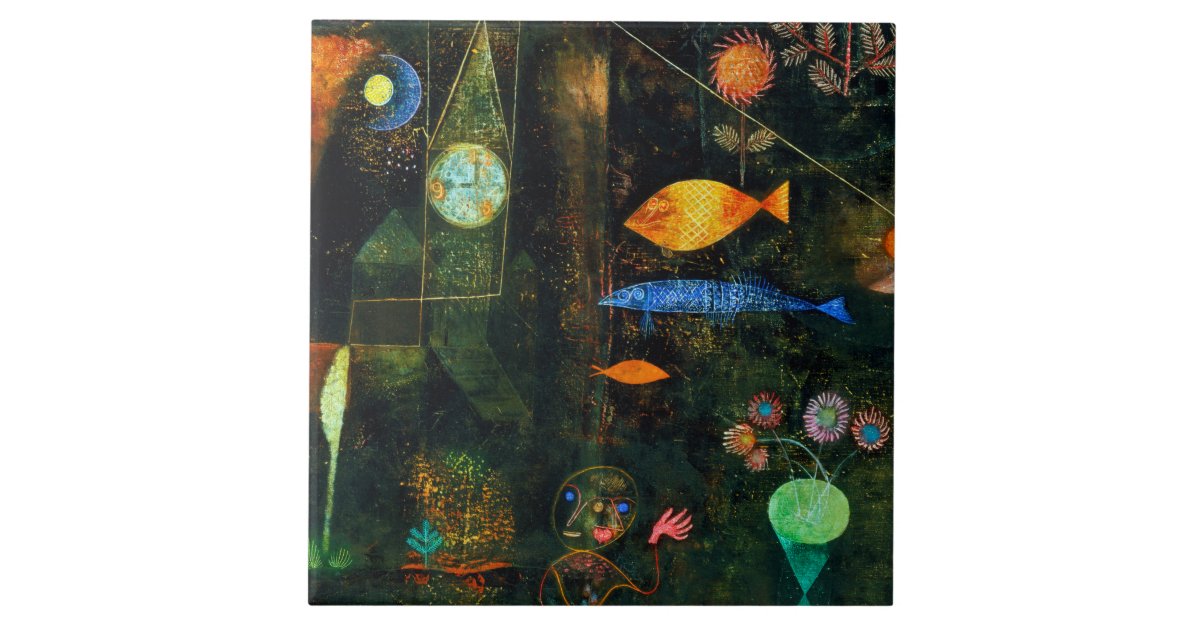 Fish Magic, Paul Klee Tile | Zazzle